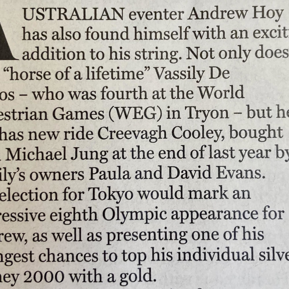 Eventer and Bombers Bits partner Andrew Hoy tells Horse and Hound about ...